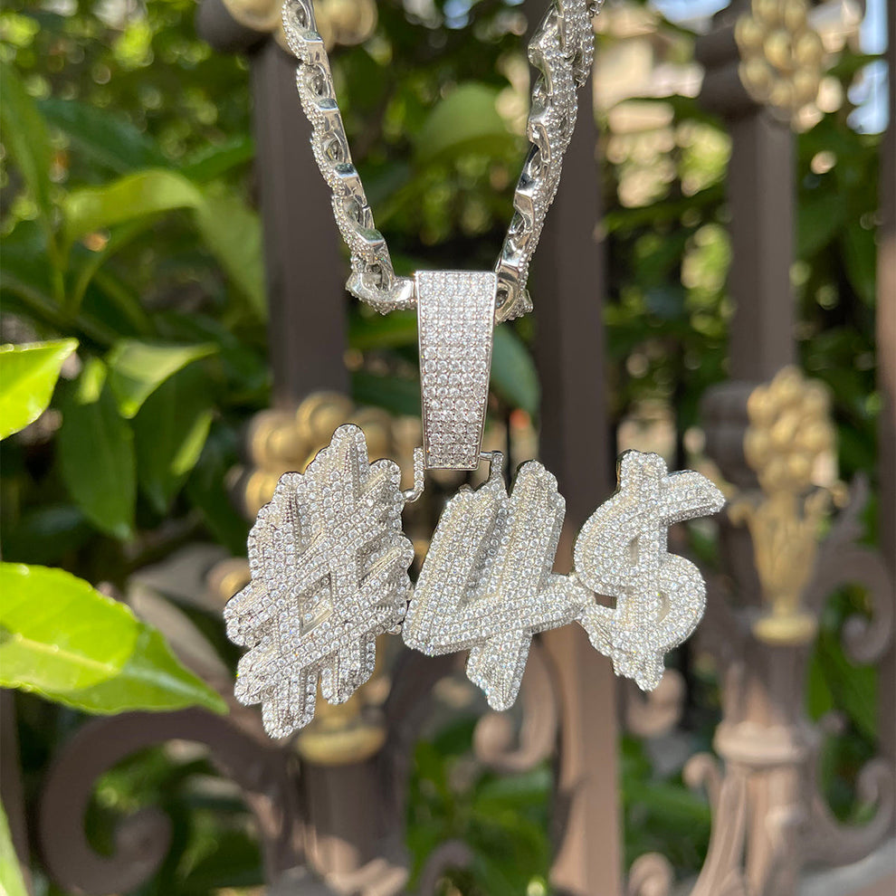 Custom Bubble Letter Pendant - White Gold – Cartice